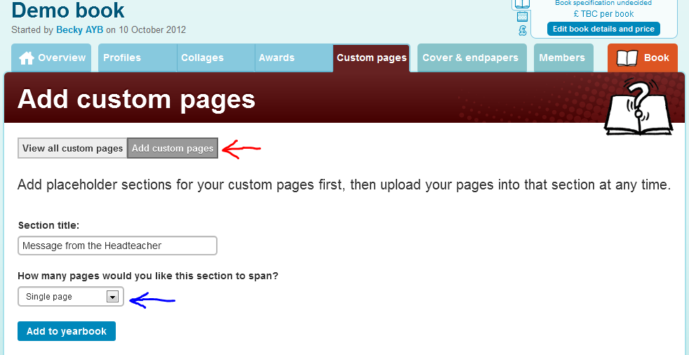 Custom pages – Leavers Yearbooks from £9.99